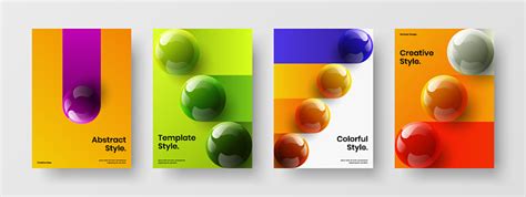 크리에이티브 기업 커버 벡터 디자인 일러스트 레이션 구성 원래 3d 구 소책자 템플릿 컬렉션 A4 용지에 대한 스톡 벡터 아트