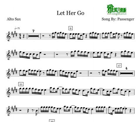 Let Her Go 中音萨克斯谱