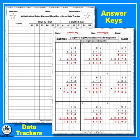 Standard Algorithm Multiplication Worksheets Copy Worksheet