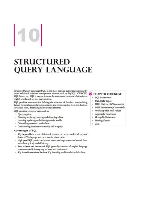 Structured Query Language Chemistry Studocu