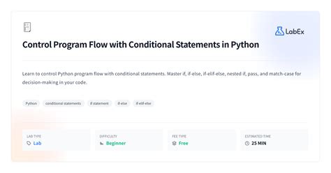 Control Program Flow With Conditional Statements In Python Labex