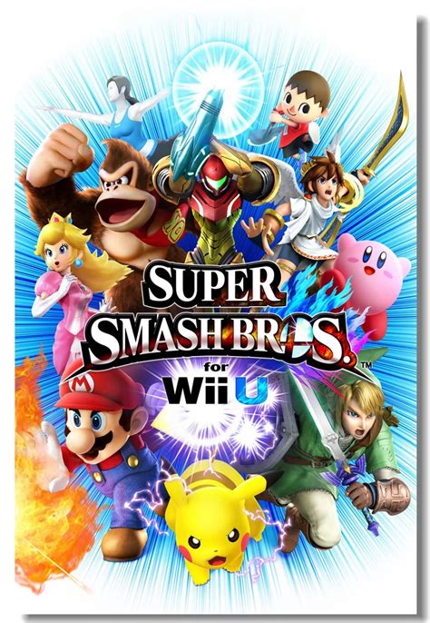 Custom Canvas Wall Decals Super Smash Bros Wiiu 3ds Poster Super Mario Zelda Game Wall Stickers