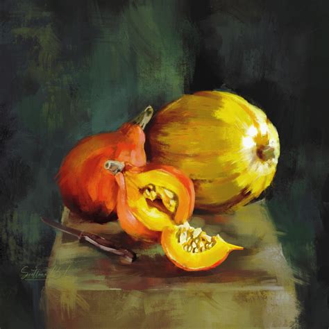 Иллюстрация Осенний натюрморт в стиле живопись компьютерная