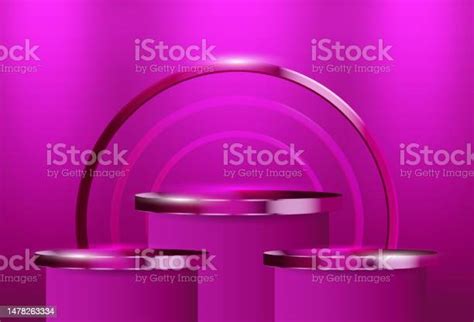 추상적 인 장면 배경 제품 프리젠 테이션 모형 화장품 쇼 연단 무대 받침대 또는 플랫폼 벡터 일러스트 레이 션 3차원 형태에