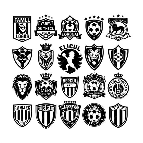 Logotipos De Clubes De Futebol Emblemas Vetor De Silhueta Vetor Premium