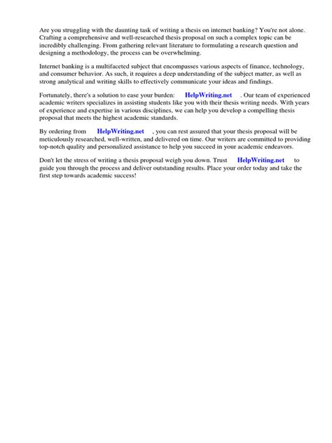 Internet Banking Thesis Proposal Pdf Banks Online Banking