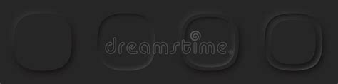 Set Of Blank Neumorphism Button Dark Mode 3d Neumorphism Buttons