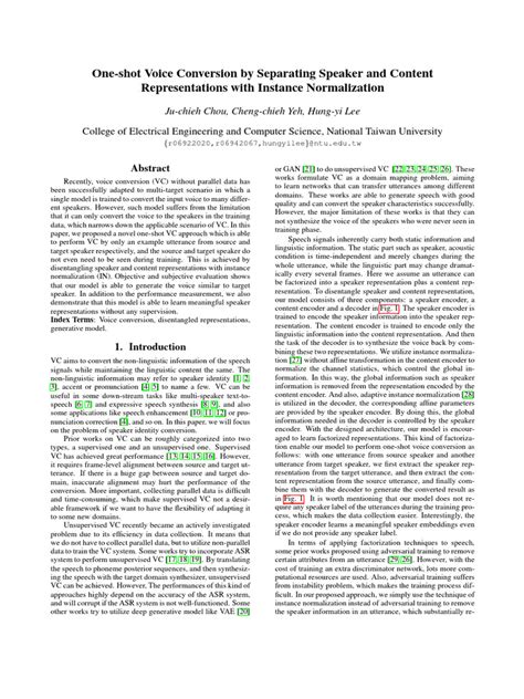 Voice Conversion By Separating Speaker Pdf Data Compression