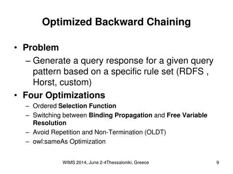 Ppt Optimized Backward Chaining Reasoning System For A Semantic Web