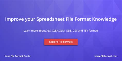 Learn All About Xls Xlsx Ods Tsv Csv Spreadsheet File Formats