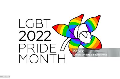 무지개 꽃 Lgbt 2022 로고 지원 월 자부심의 벡터 기호입니다 모든 디자인에 대해 흰색의 레이어에 의해 격리됩니다 Lgbt 프라이드의 달에 대한 스톡 벡터 아트 및