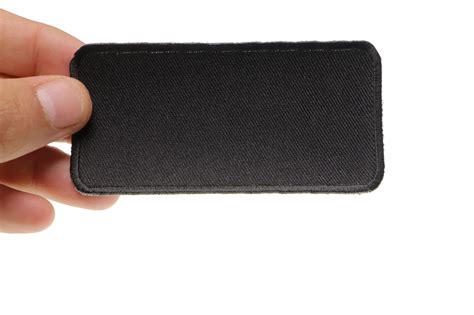 Black 4 Inch Rectangular Blank Patch Embroidered Patches By Ivamis Patches