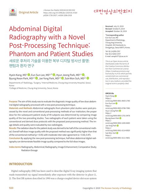 Pdf Abdominal Digital Radiography With A Novel Post Processing