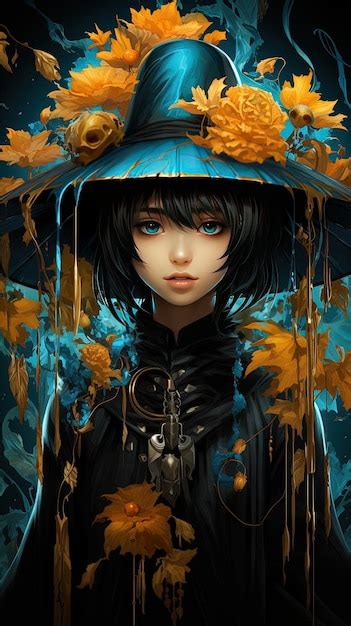 Premium Photo A Girl With An Umbrella And A Blue Umbrella