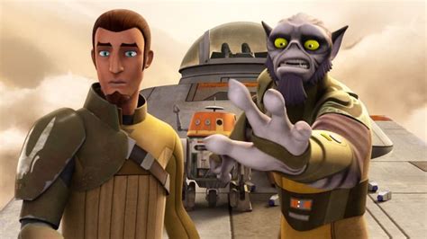Star Wars Art Two Animated Characters Standing In Front Of A Star Wars