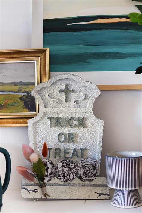 Halloween Boho Neutral Tombstone Delineate Your Dwelling