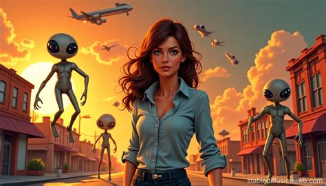 Alien Abduction Of Lara Croft Stable Diffusion Online