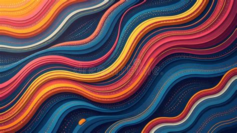 Colorful Abstract Waves In Vibrant Patterns And Textures For Modern Design Stock Illustration