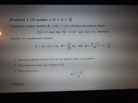 solved problem 1 15 points 5 5 5] independent random