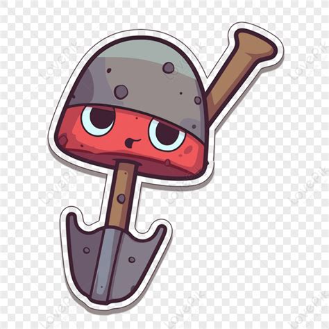 Sticker Ng Isang Cute Na Bungo Na May Isang Palakol Na Vector Clipart