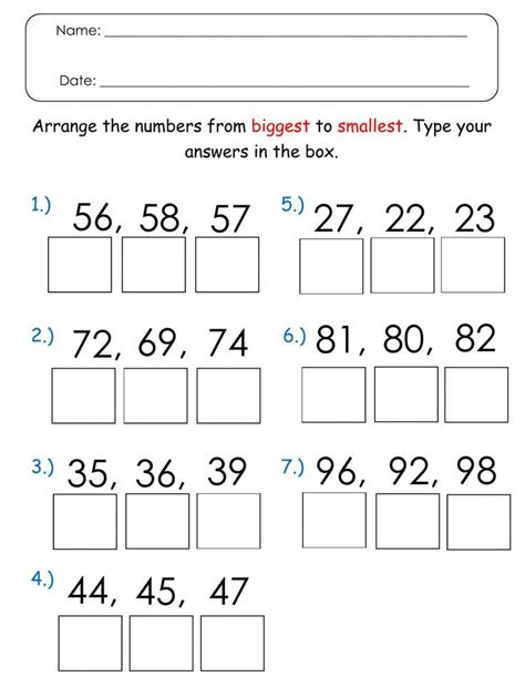 Ordering Numbers Online Worksheet For Sped You Can Do The Exercises Online Or Download The