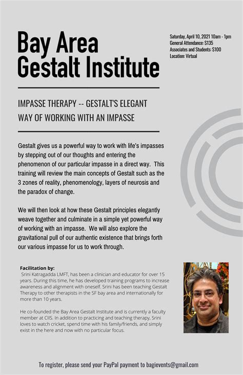 Impasse Therapy Gestalts Elegant Way Of Working With An Impasse — Bay Area Gestalt Institute