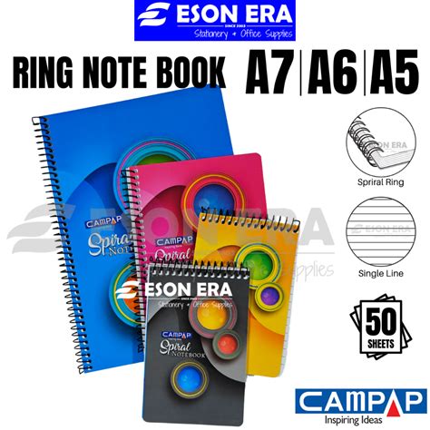 Campap Ring Note Book A7a6a5 Small Note Book Ring Binder Note Book Shopee Singapore