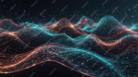 Premium Photo Abstract Digital Mesh Network With Blue Lines And Dots On Dark Background