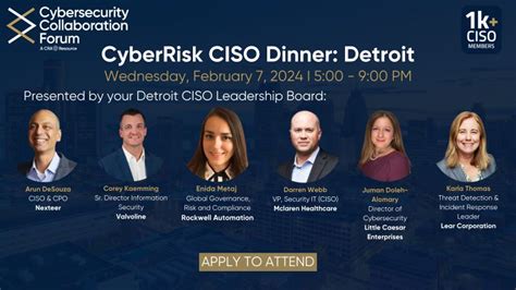 Cyberrisk Ciso Dinner Feb 2024 Detroit Infosecmap