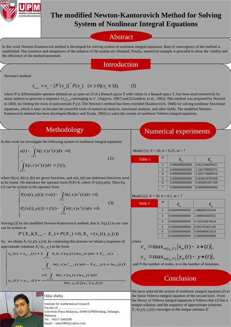 Pdf The Modified Newton Kantorovich For Integral Equations