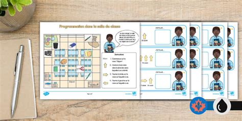 Coding Differentiated Activity Sheet Classroom Map French