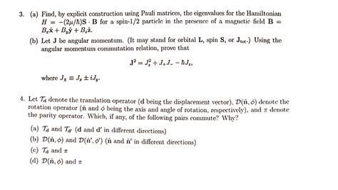 Solved 3 A Find By Explicit Construction Using Pauli