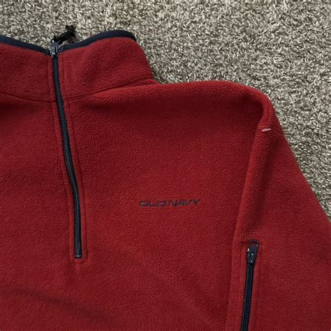 Vintage 90s Old Navy Fleece Quarterzip L 56 Depop