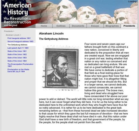 American History Presidents Gettysburg Address Primary For 9th 10th