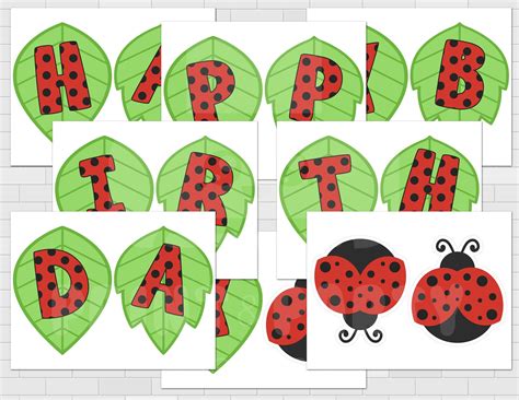 Printable Ladybug Happy Birthday Banner Ladybug Party Decorations