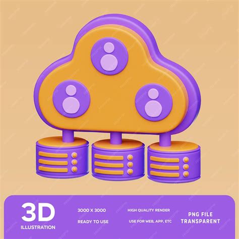Premium Psd Psd Database Cloud Computing 3d Illustration