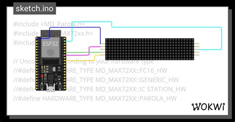 Dot Matrix Wokwi Esp32 Stm32 Arduino Simulator