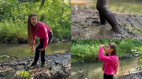 Nastya Getting Stuck In Deep Mud In Shiny Boots Shiny Leather Heaven
