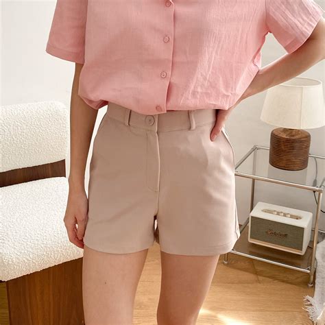 하이웨스트 3부 반바지 슬랙스 숏팬츠