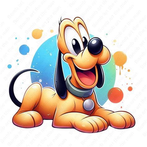 Cute Pluto Clipart Pluto Dog Png Cartoon Character Instant Download