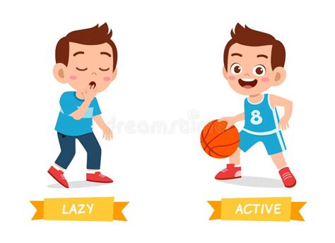 Opposite Active Lazy Illustration Stock Illustrations 39 Opposite Active Lazy Illustration