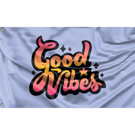 Good Vibes Pastel Flag Unique Design Print Hiqh Quality Materials