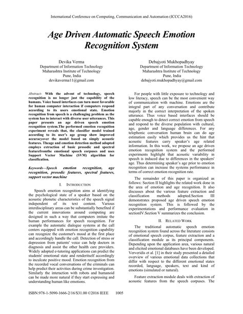 Pdf Age Driven Automatic Speech Emotion Recognition System