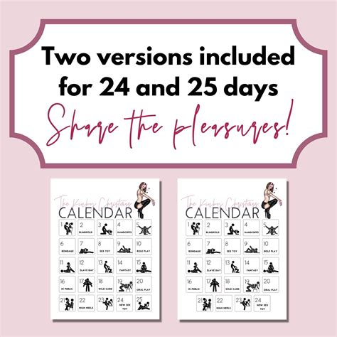 Kinky Adult Advent Calendar Sexy Christmas Calendar Naughty Calendar