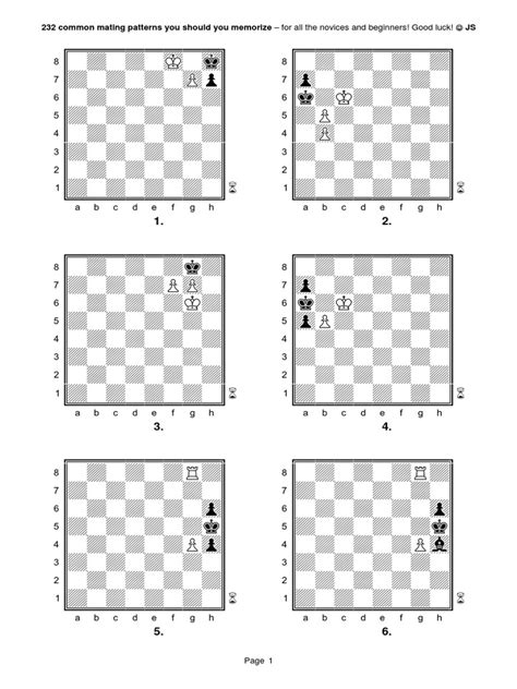 232 Chess Mating Patterns You Should Memorize For Teachers Pdf Chess Abstract Strategy Games
