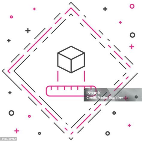 흰색 배경에 격리된 라인 아이소메트릭 큐브 아이콘입니다 기하학적 큐브 솔리드 아이콘입니다 3d 정사각형 기호입니다 상자 기호입니다 다채로운 개요 개념 벡터 0명에 대한 스톡