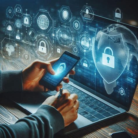 Premium Photo The Concept Of Cyber Security Involves Protecting User Data Through Privacy And