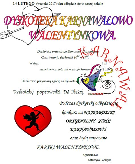 Dyskoteka Walentynkowa Szkoła Podstawowa W Dukli