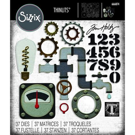 Tim Holtz Sizzix Vault Industrial Thinlits Dies 666874 Simon Says Stamp