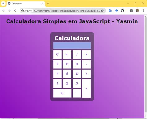 Github Yasmin Camargocalculadorasimples Calculadora Simples Para Introduzir Os Conceitos De